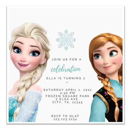 Frozen 2 Invitation Frozen 2 Invite Modern Frozen Birthday - Etsy