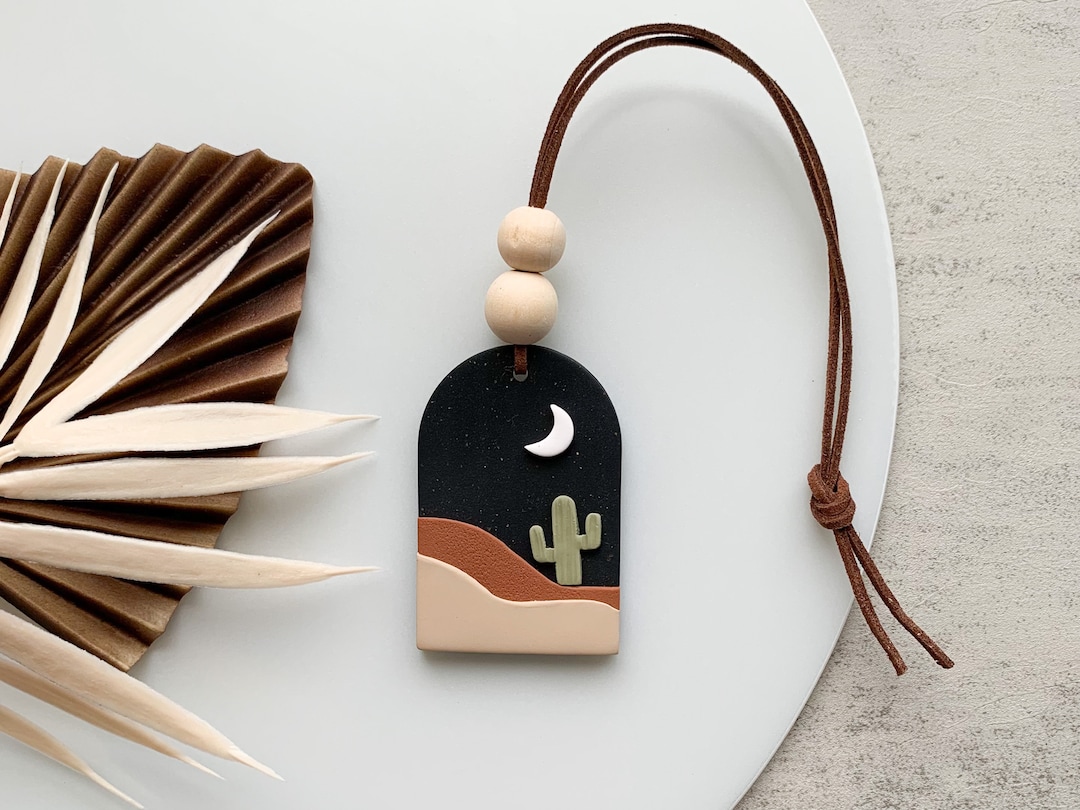 Essential Oil Car Clay Diffuser, Boho Hanging Accessory, Car Air ...