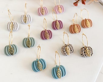The Fall Collection Gold Stem Pumpkin Hoops Fall Earrings - Etsy