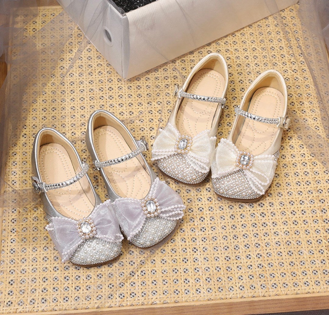Sparkly Shoes for Girls Bow Mary Janes Girls Party Shoes Girls Princess ...