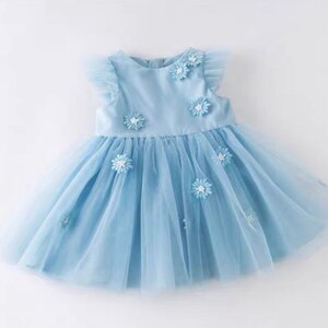 Blue Dress Baby Toddler Girls Princess Dress 1st Birthday - Etsy