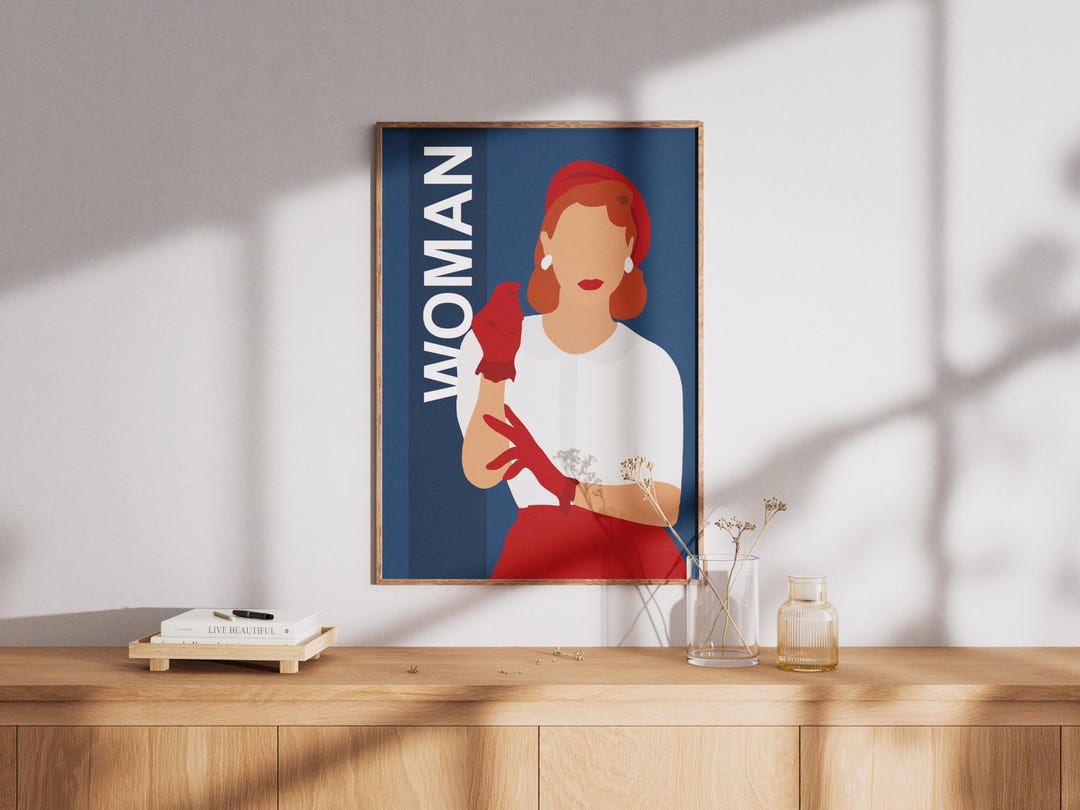Retro Poster | Poster - Vintage Blue Woman Poster - Etsy