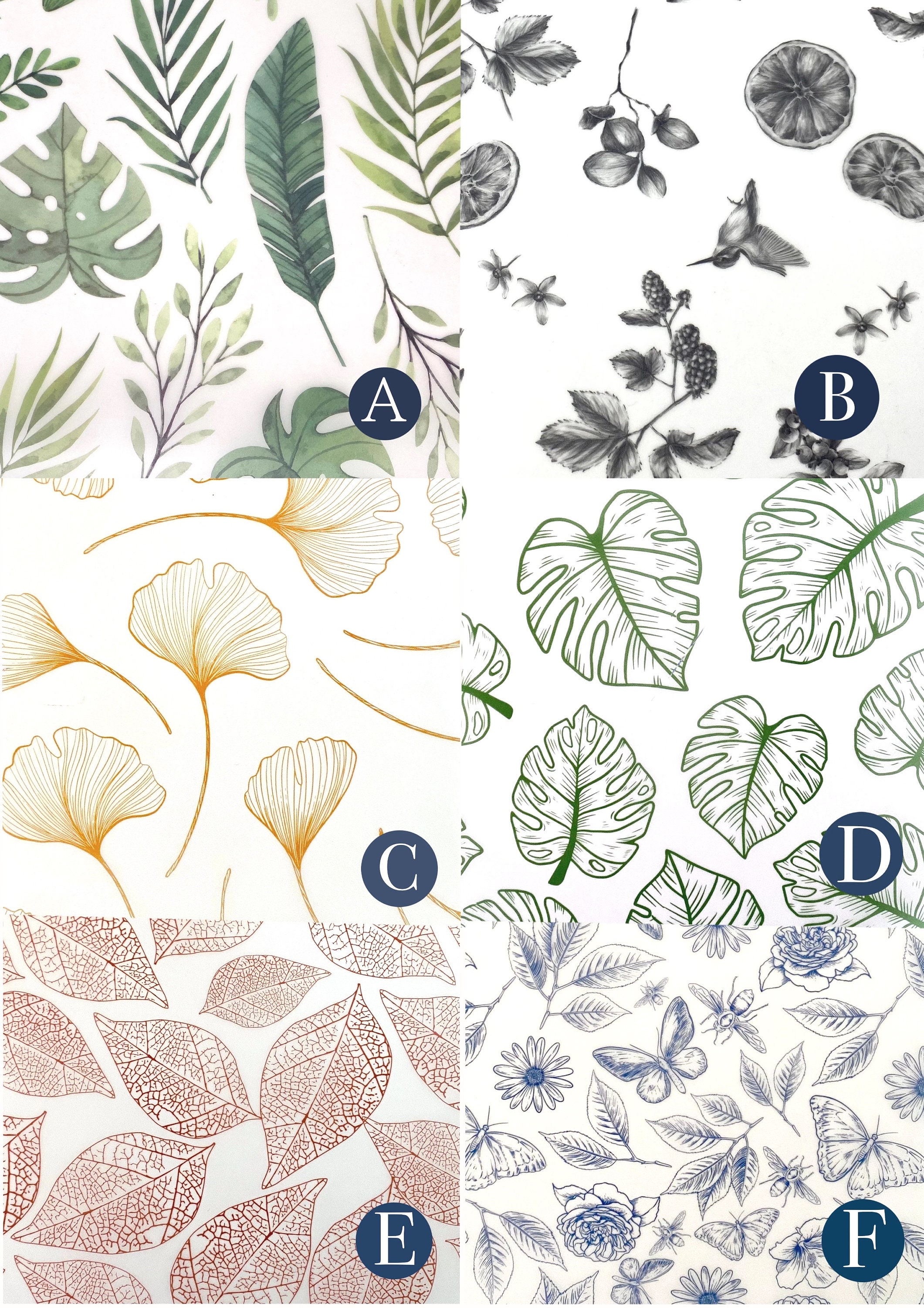 12 Sheets A4 Tracing Paper With Botanical Patterns | Card-making| Gift ...