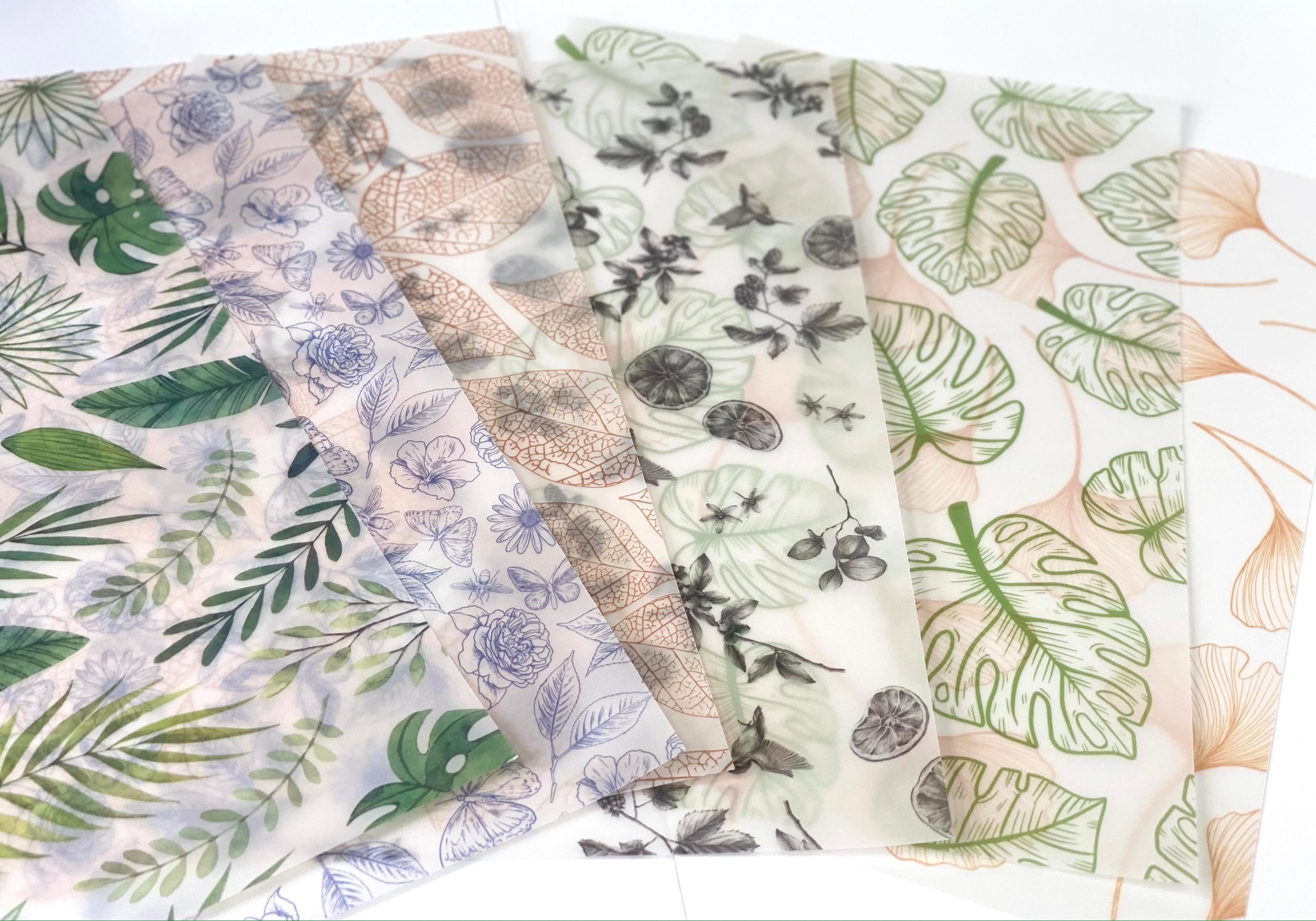 A4 Tracing Paper With Botanical Patterns Scrapbook Gift - Etsy