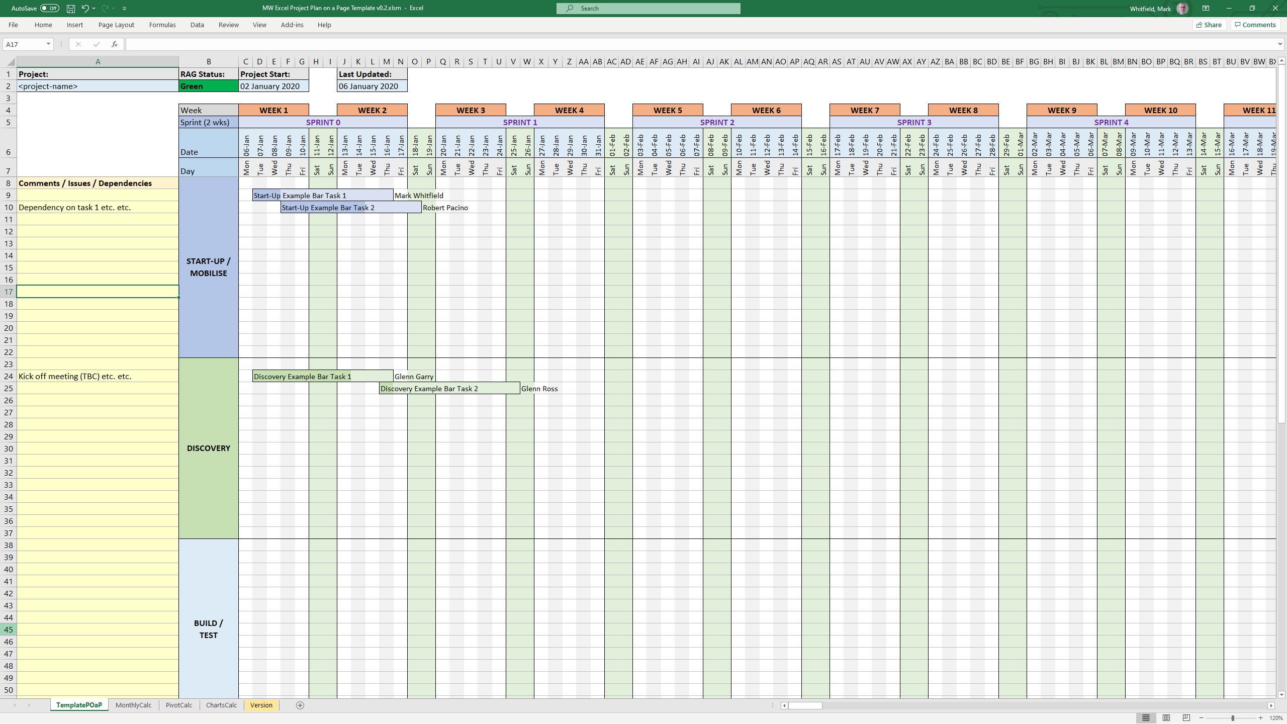 FREE Upgrades | Agile Project Management Templates MS Excel Weekly ...