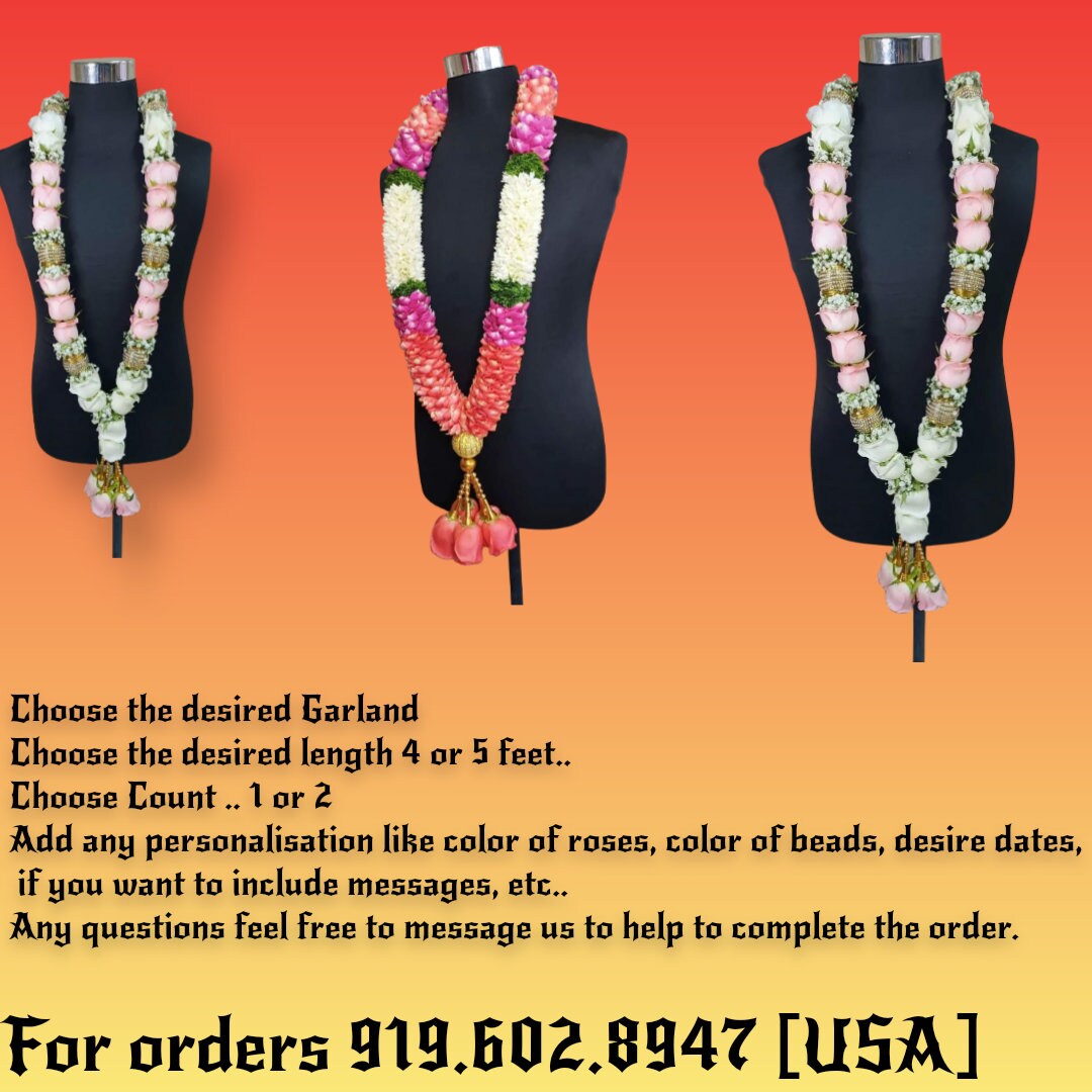 Fresh Flower Spray Roses Indian Garland With Baby's Breath, Jai Mala ...