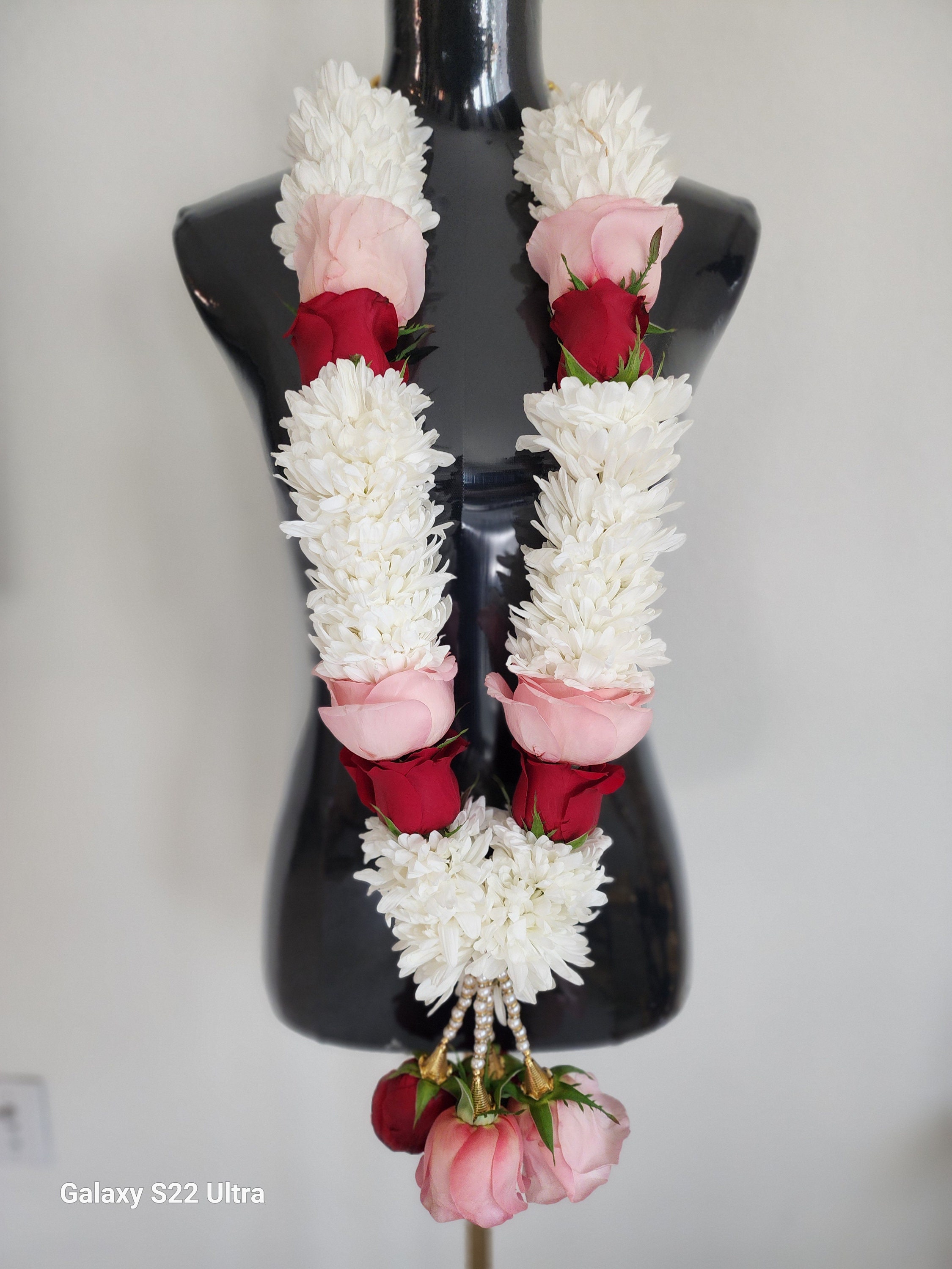Fresh Rose Wedding Garland: Indian Wedding Haar Mala, Customizable ...