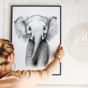 Elephant, Digital Art, Downloadable Print, Printable Poster, Digital ...