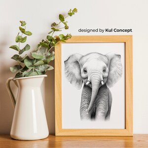 Elephant, Digital Art, Downloadable Print, Printable Poster, Digital ...
