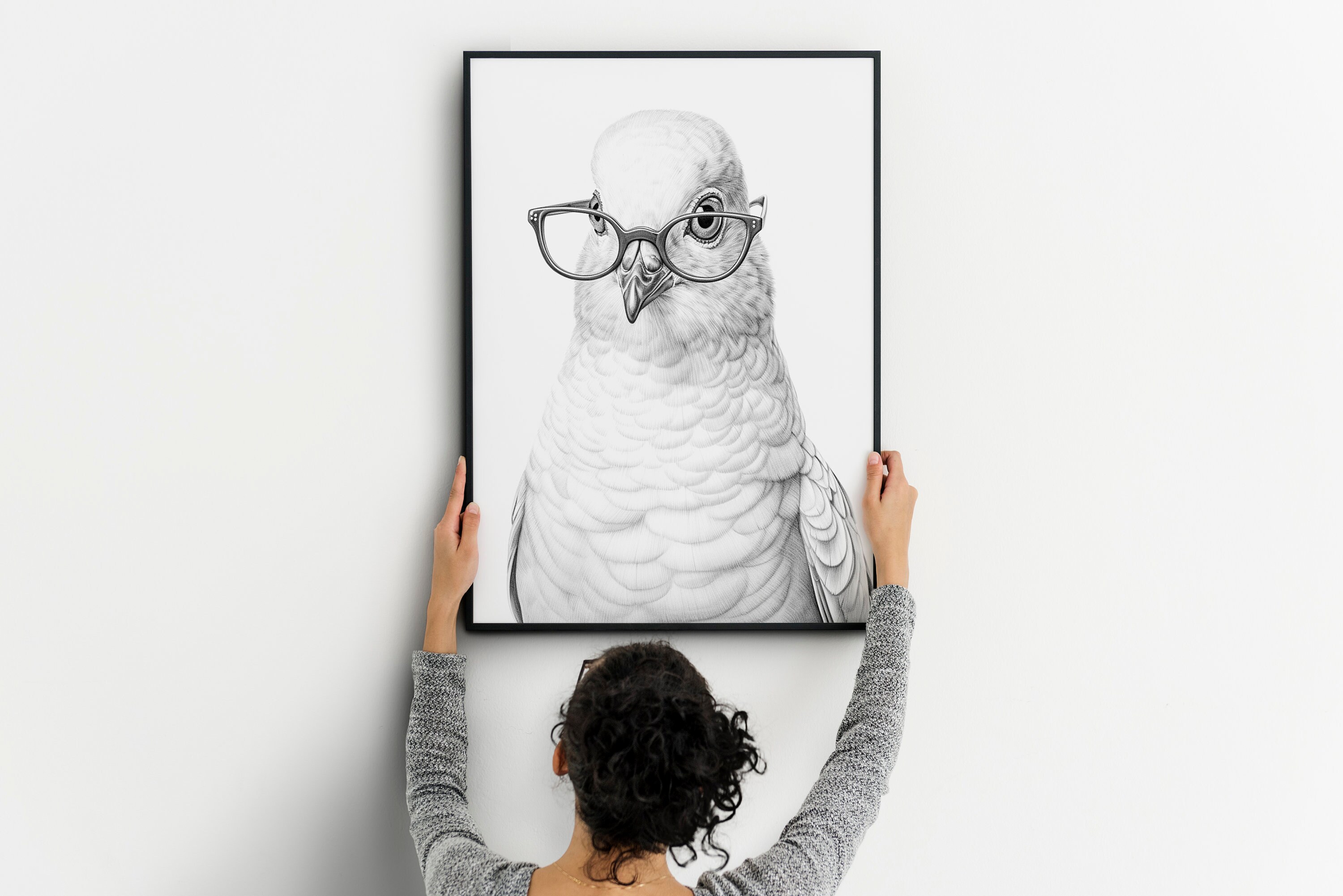 Cute Dove With Glasses, Downloadable Print, Printable Poster, Digital ...