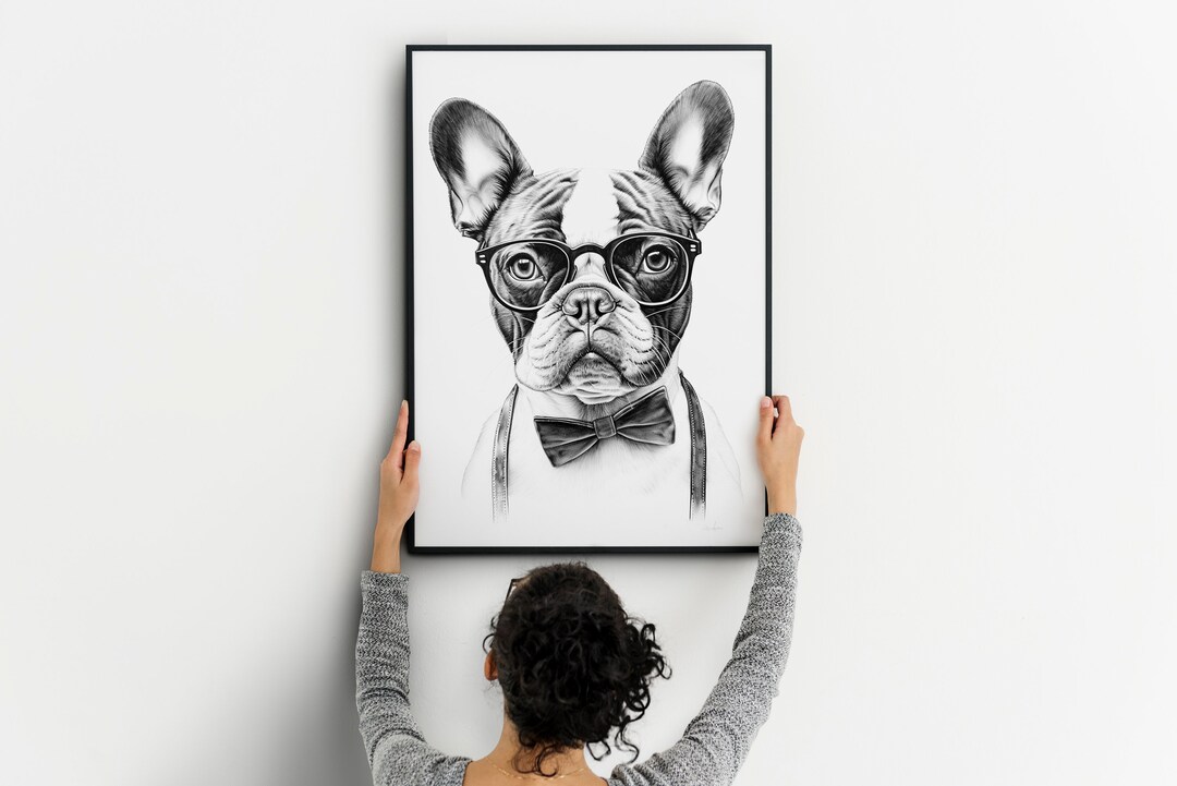 Serious Dog With Glasses, Downloadable Print, Printable Poster, Digital ...