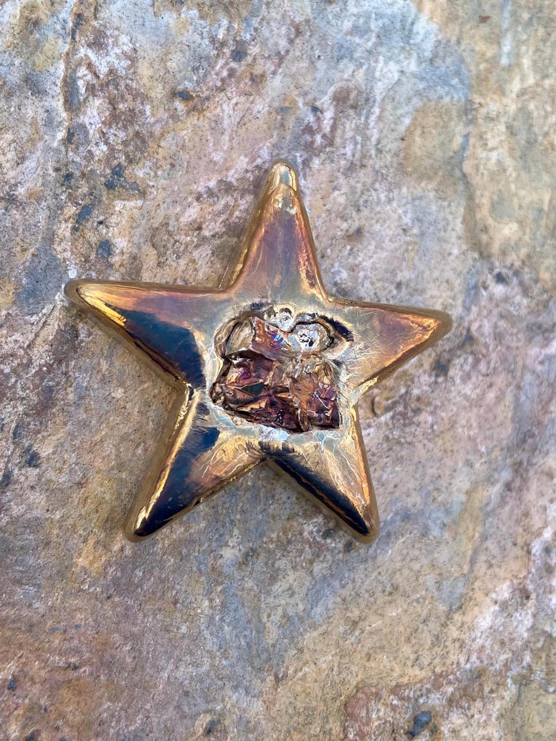 Gold Star Bismuth Metal Cast Crystal 32.5 Grams - Etsy