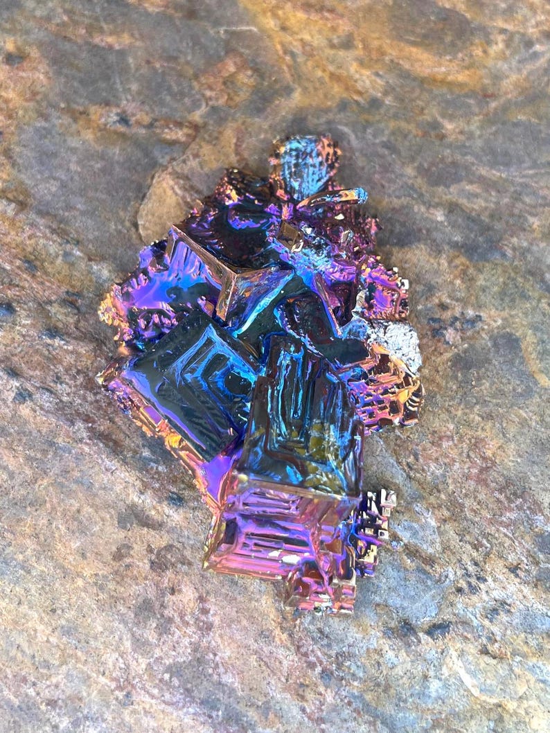 Blue Gold Bismuth Cubic Cluster 38 Grams - Etsy