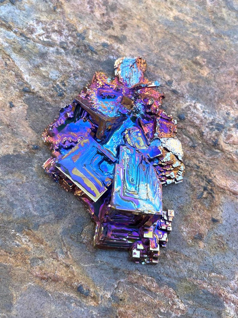 Blue Gold Bismuth Cubic Cluster 38 Grams - Etsy