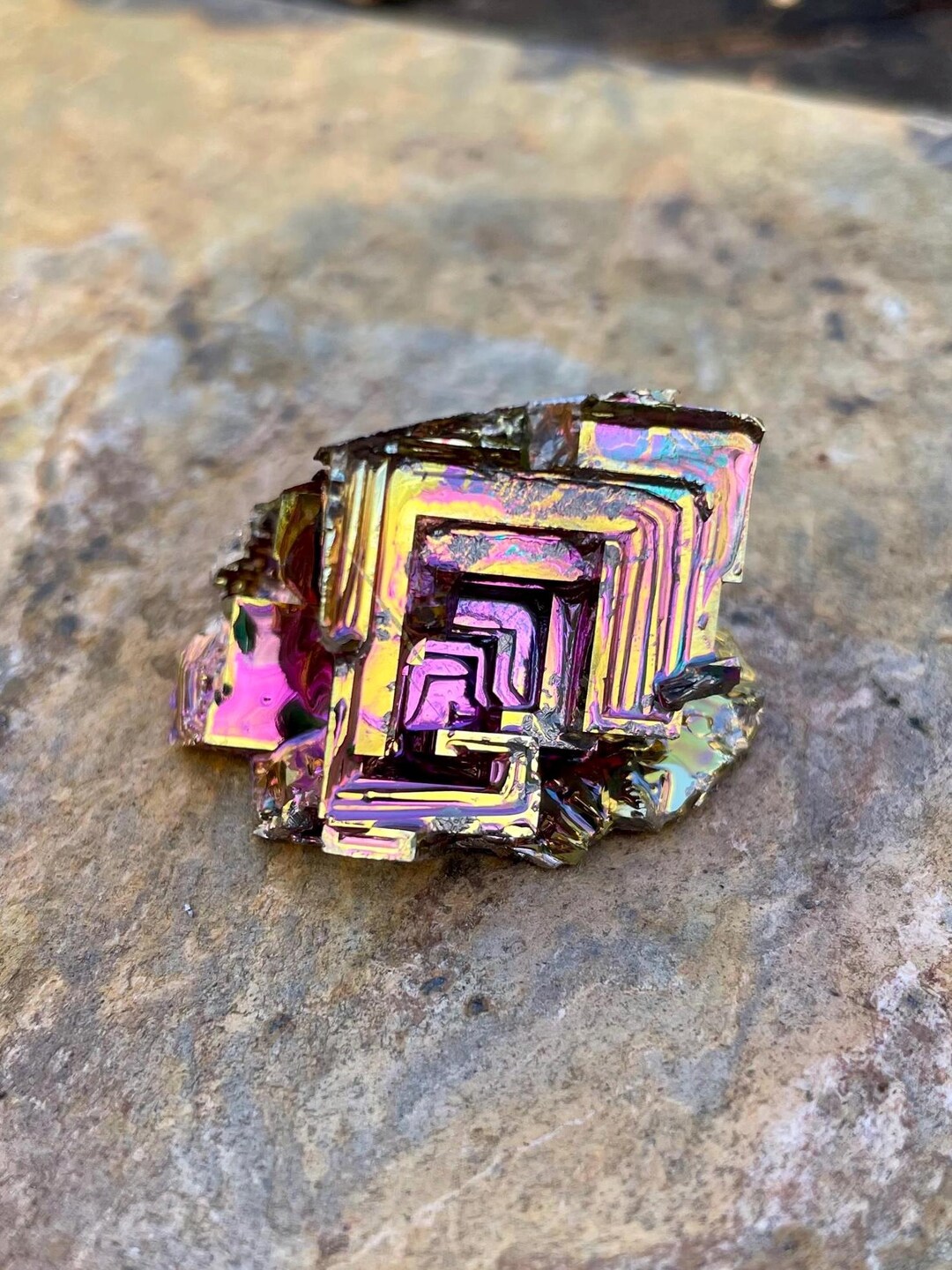 Pink Gold Bismuth Cube Crystal Cluster 41.4 Grams - Etsy