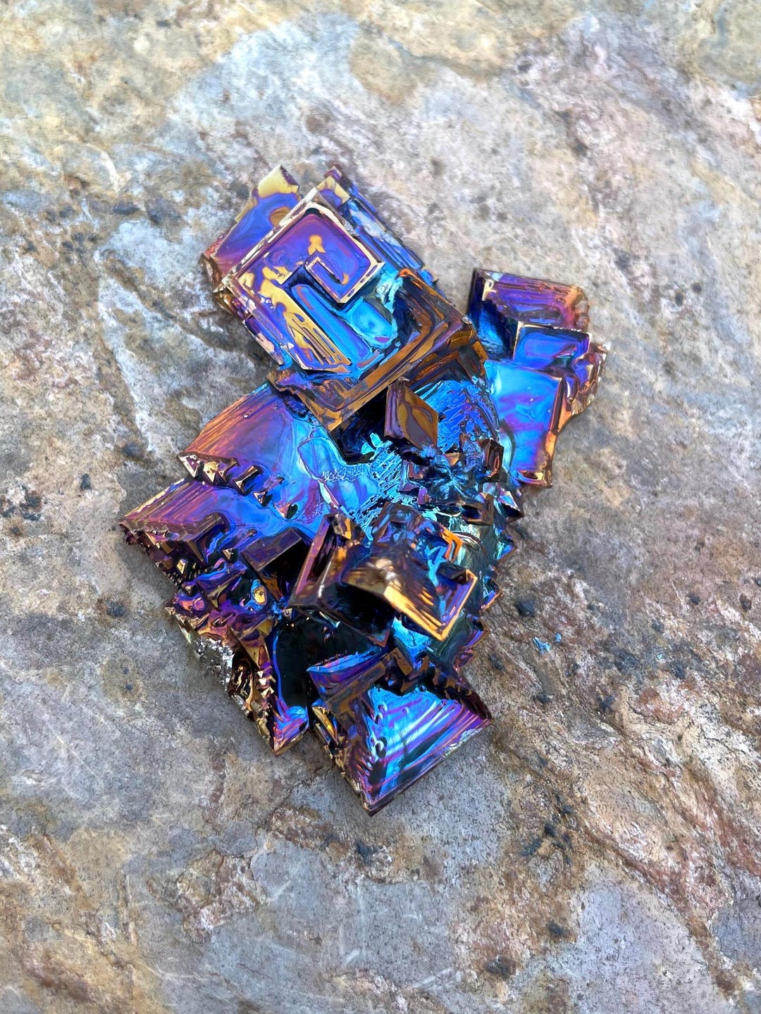 Blue Gold Bismuth Tower Crystal Cluster 41 Grams - Etsy