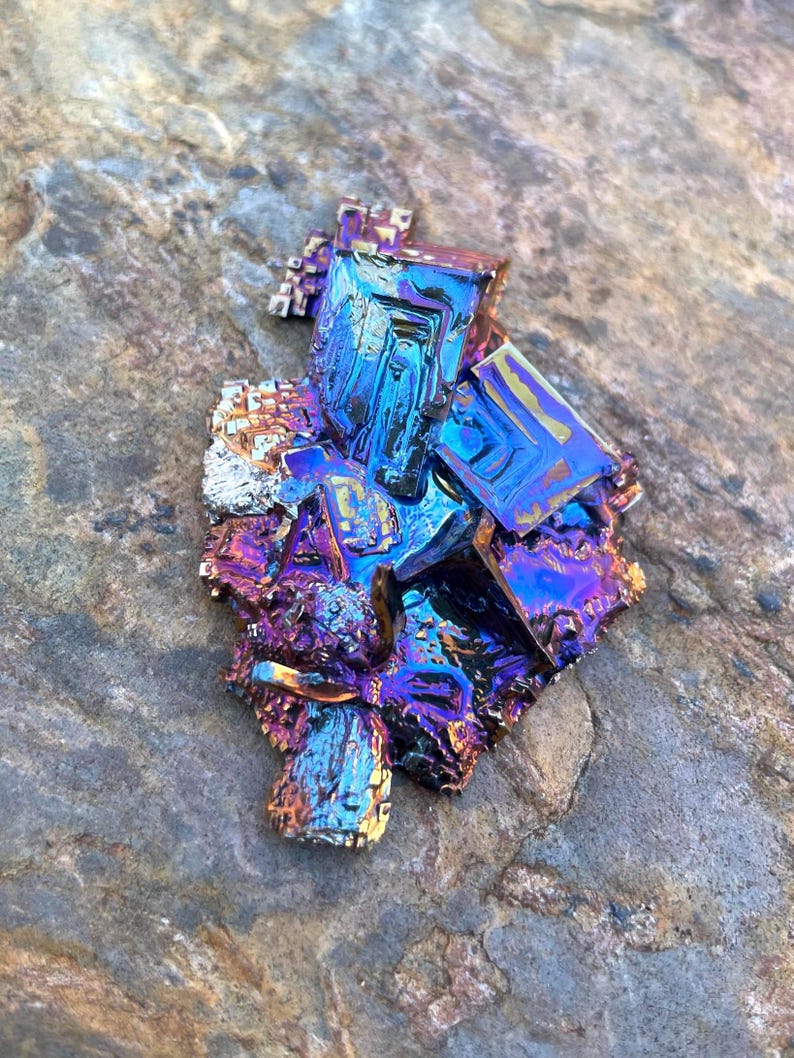 Blue Gold Bismuth Cubic Cluster 38 Grams - Etsy