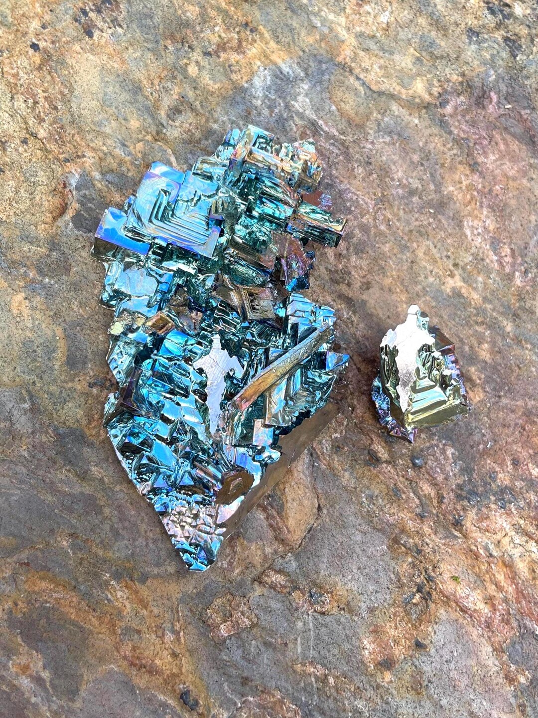 Aqua Bismuth Crystal W/ Silver Cross Cut-out 77.6 Grams - Etsy