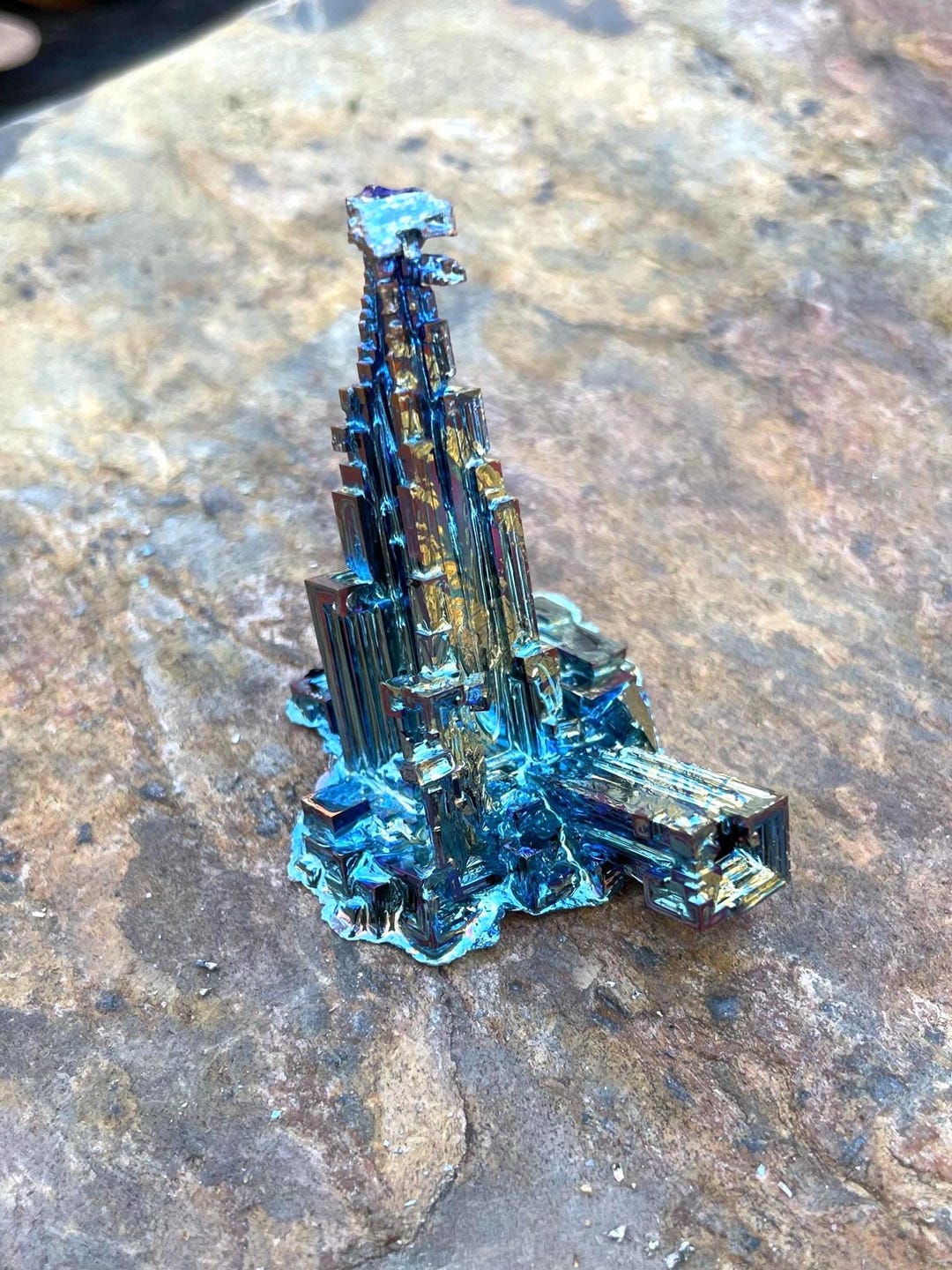 Blue Gold Bismuth Iridescent Tower Crystal 21 Grams - Etsy