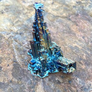 Blue Gold Bismuth Iridescent Tower Crystal 21 Grams - Etsy