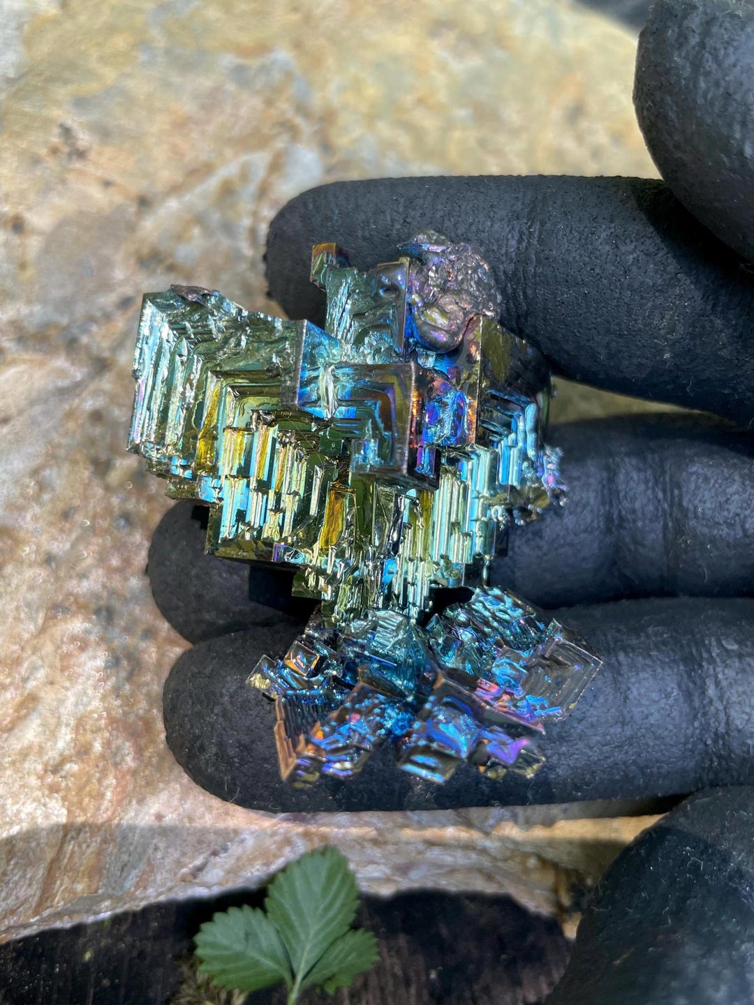 Golden Bismuth Crystal Towers on Rainbow Blue Cubes 60 Grams - Etsy