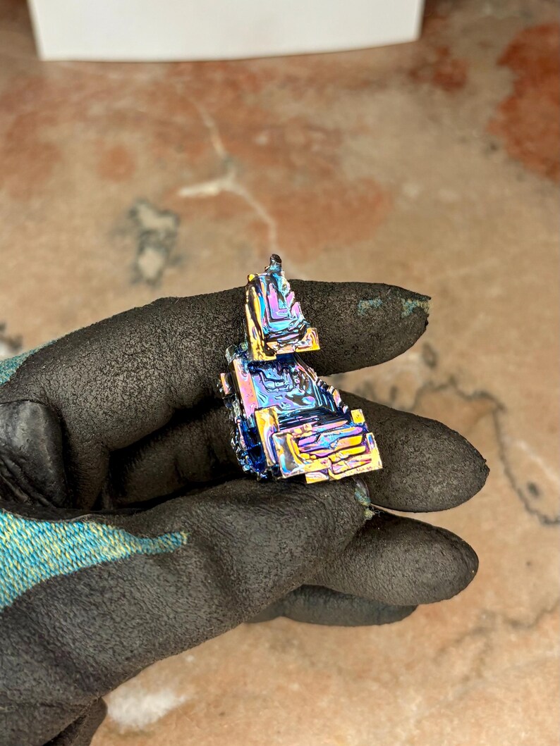 Blue Iridescent Bismuth Stacked Pyramid Crystal Cluster - Etsy