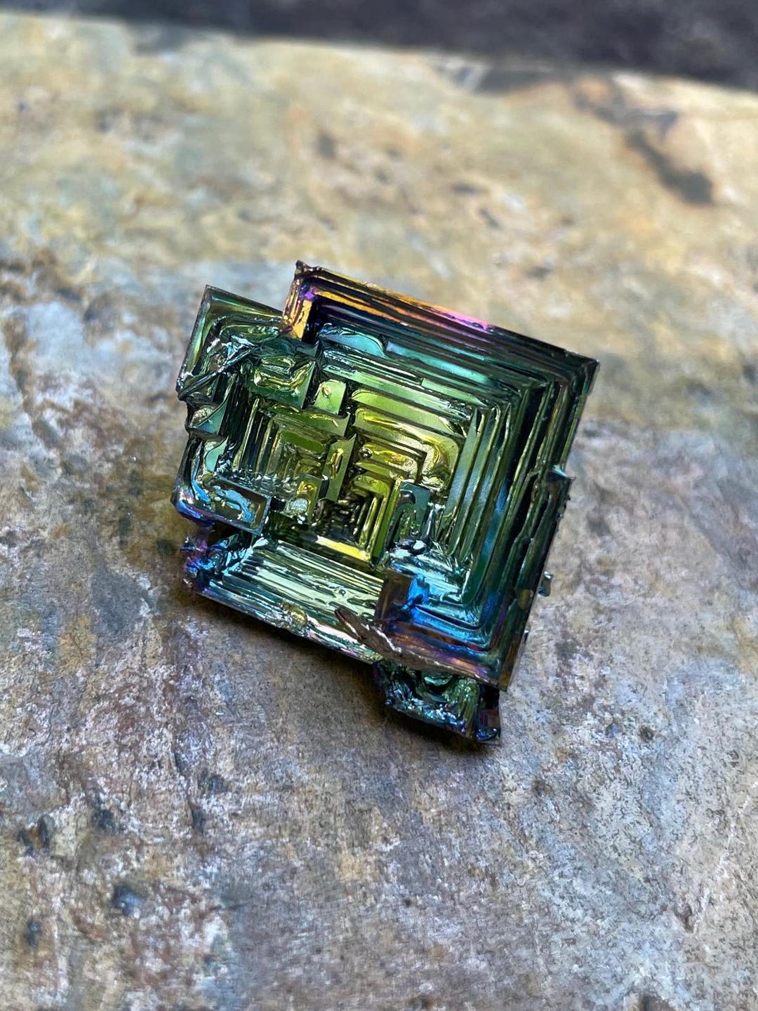 Rainbow Gold Bismuth Cube Crystal 40 Grams - Etsy