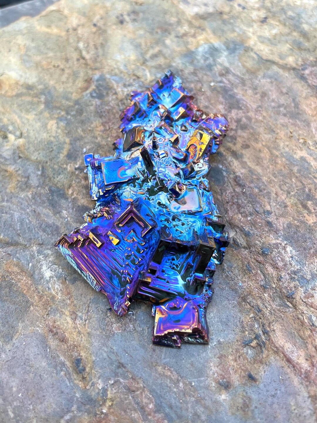Purple Blue Bismuth Iridescent Cube Tower Stair Crystal Cluster 62 ...