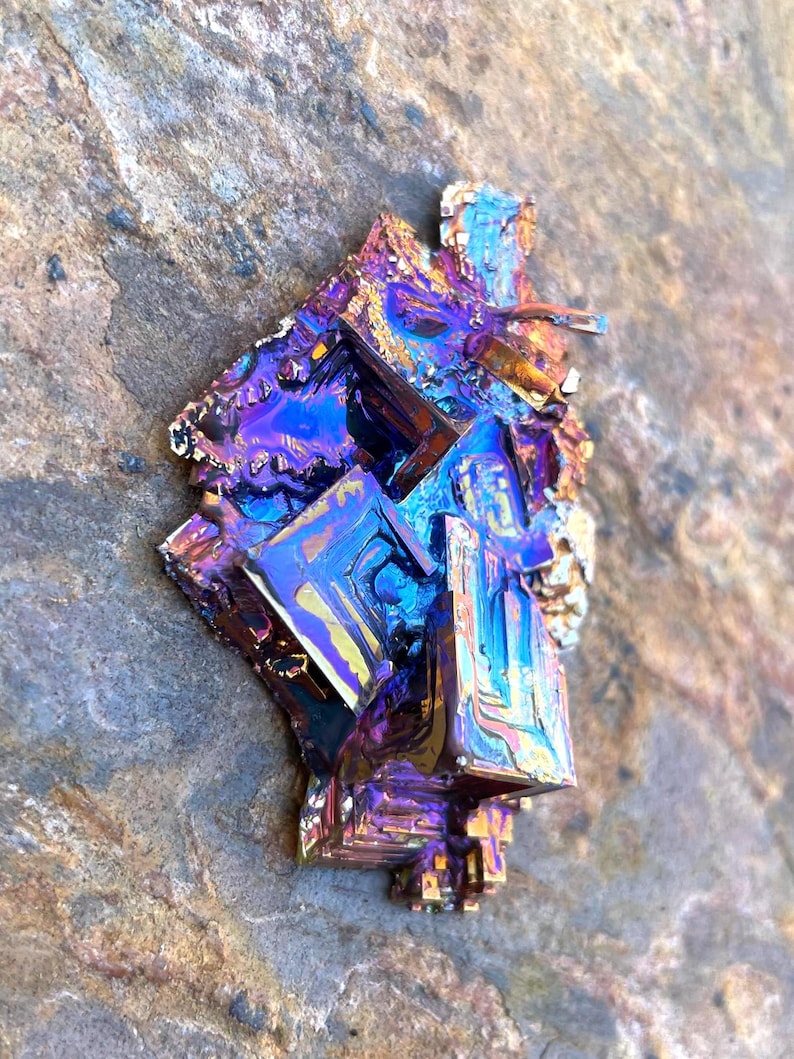 Blue Gold Bismuth Cubic Cluster 38 Grams - Etsy