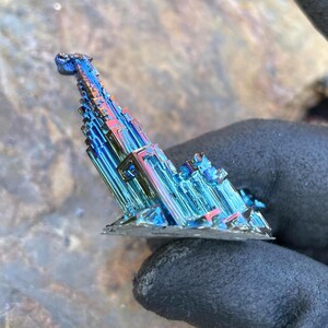 Blue Gold Bismuth Iridescent Tower Crystal 21 Grams - Etsy