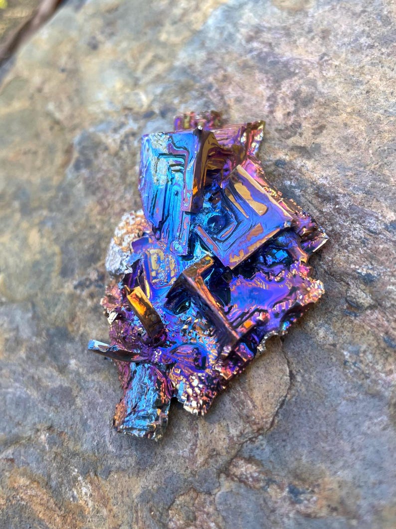 Blue Gold Bismuth Cubic Cluster 38 Grams - Etsy