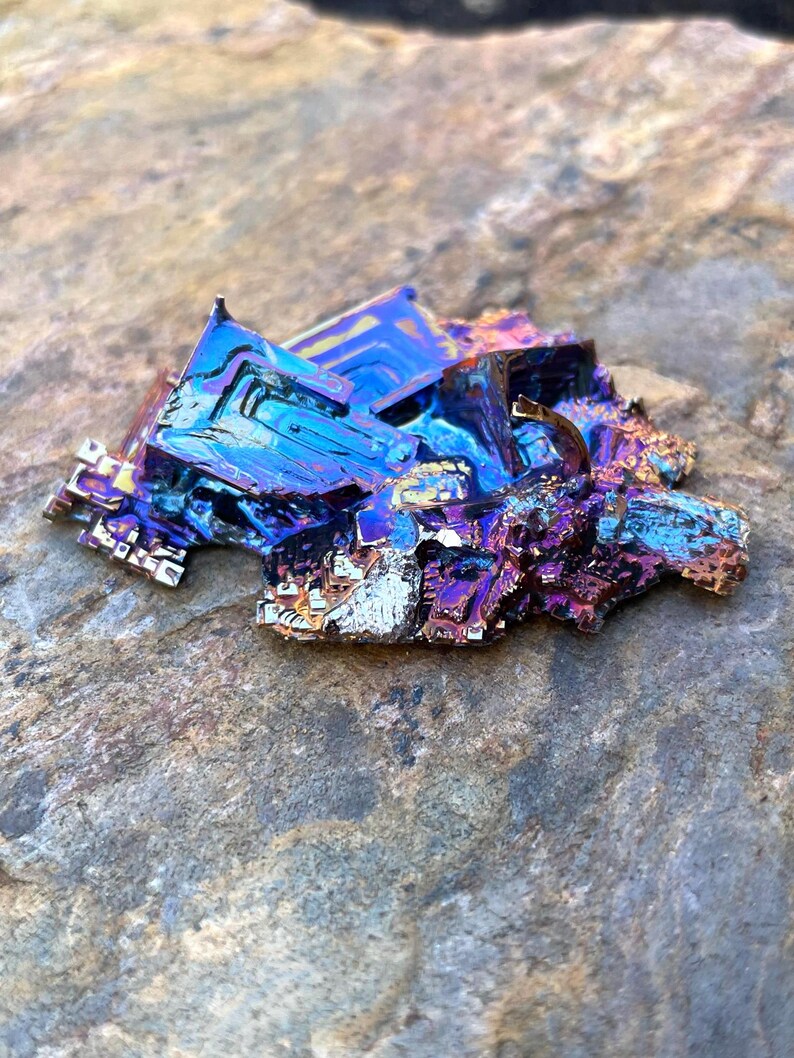 Blue Gold Bismuth Cubic Cluster 38 Grams - Etsy