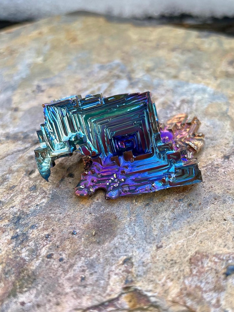 Iridescent Gold Bismuth Cubic Cluster Crystal 48 Grams - Etsy