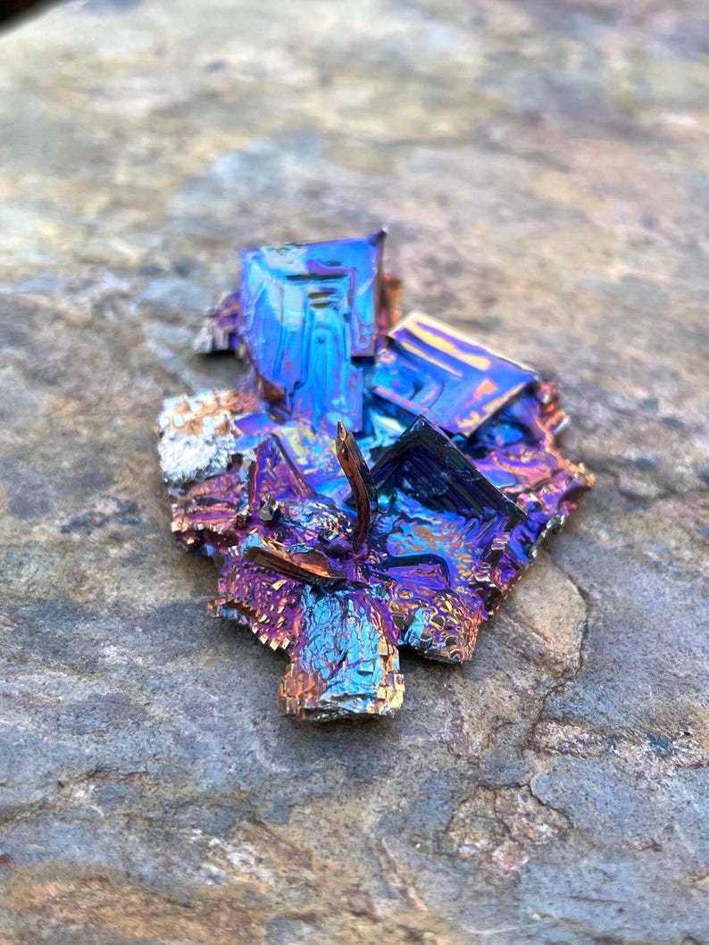Blue Gold Bismuth Cubic Cluster 38 Grams - Etsy