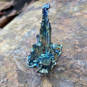 Blue Gold Bismuth Iridescent Tower Crystal 21 Grams - Etsy