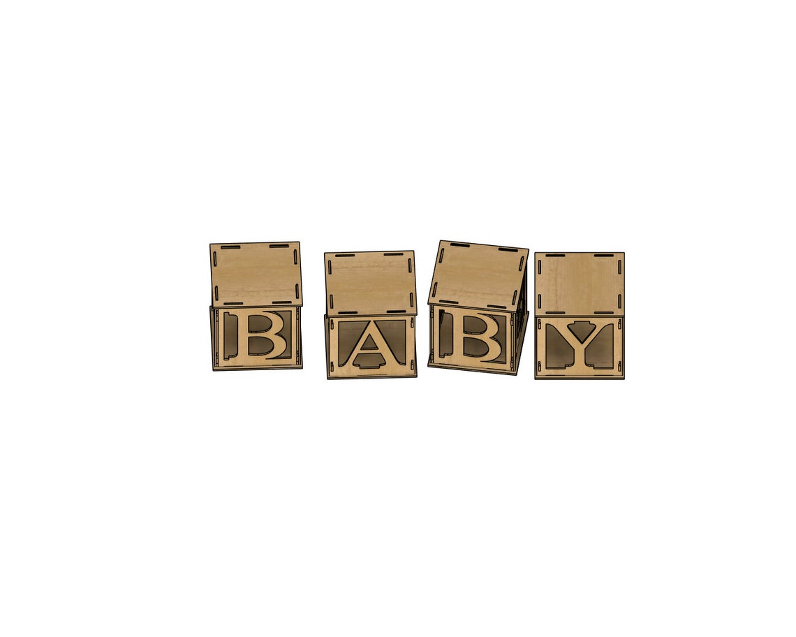 Collapsible BABY Alphabet Boxes - Laser Cut File - Party Decorations ...