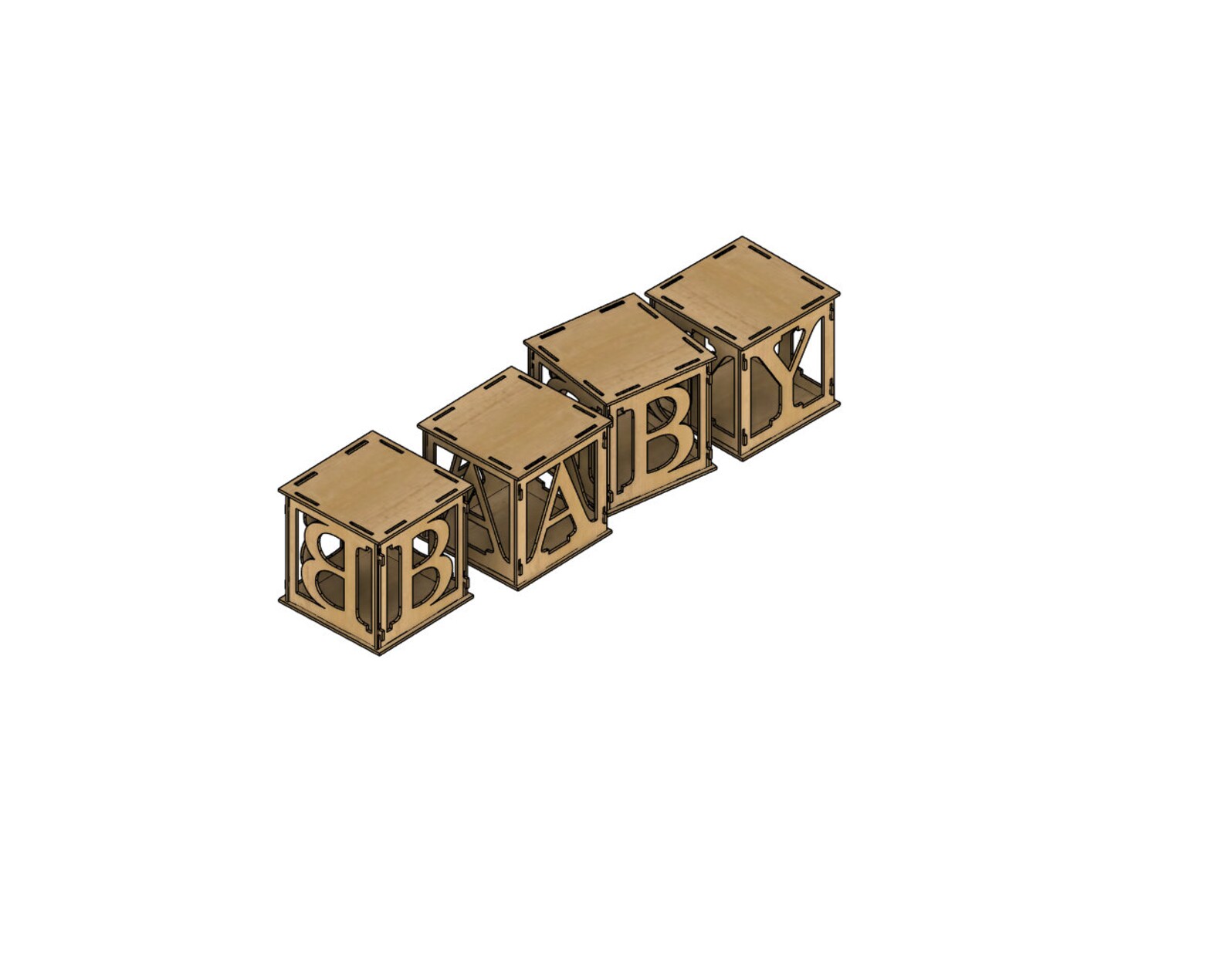 Collapsible BABY Alphabet Boxes - Laser Cut File - Party Decorations ...