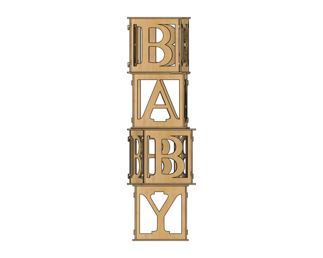 Collapsible BABY Alphabet Boxes - Laser Cut File - Party Decorations ...