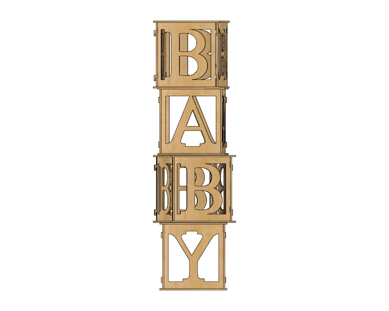 Collapsible BABY Alphabet Boxes - Laser Cut File - Party Decorations ...