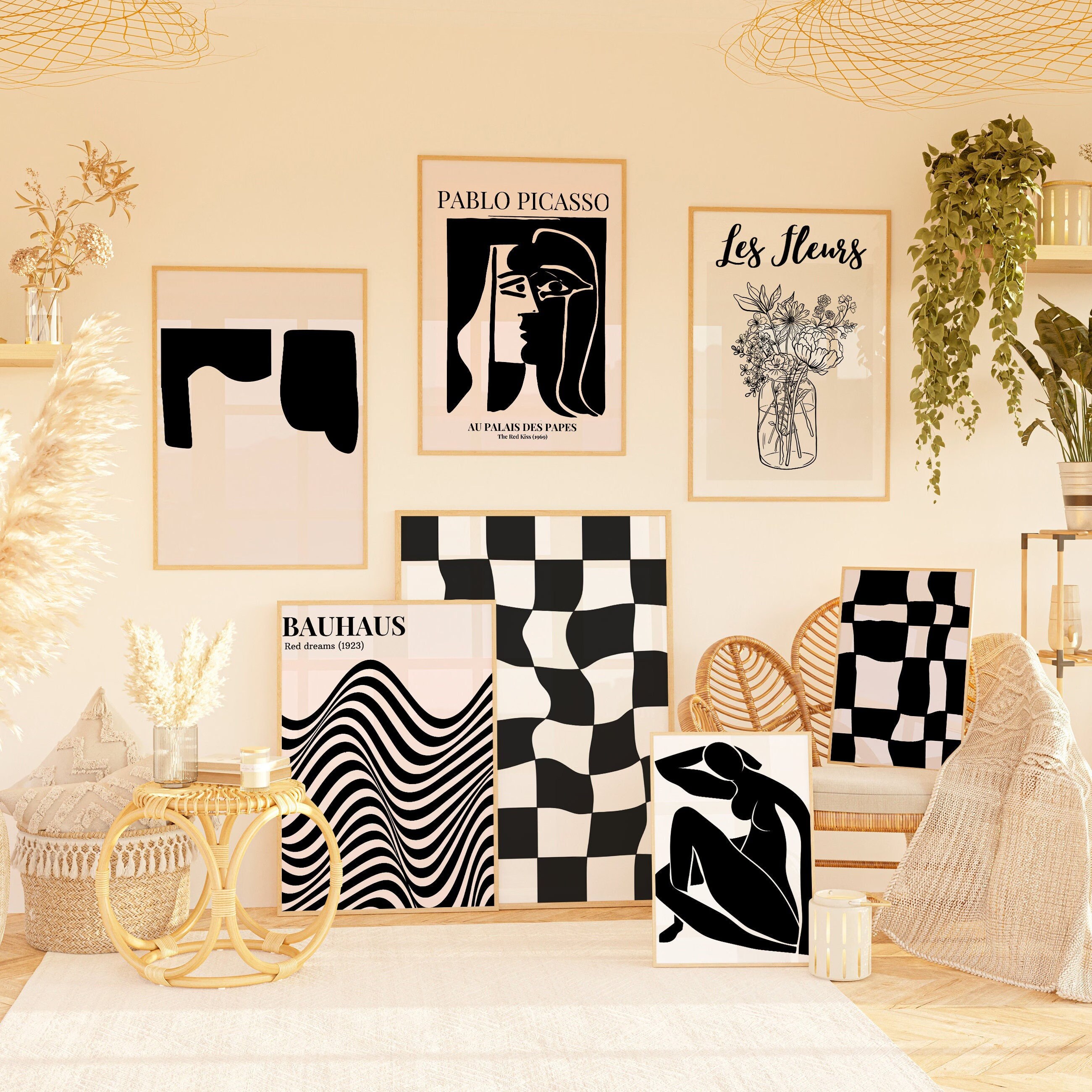 500 Black and White Printable Art Designs Matisse Inspired Gallery Art ...