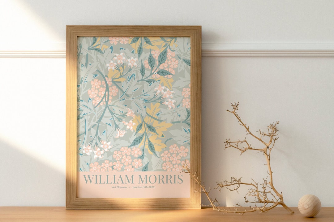 William Morris Blue Leafs Digital Art Print Vintage Botanical Wall ...