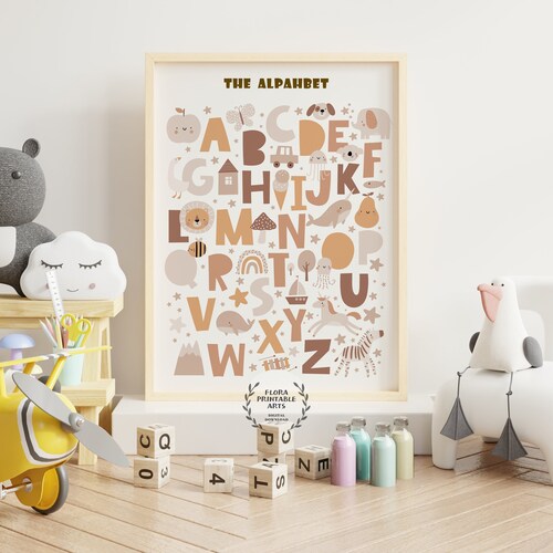 Alphabet Nursery Decor Alphabet Wall Art Print Alphabet - Etsy