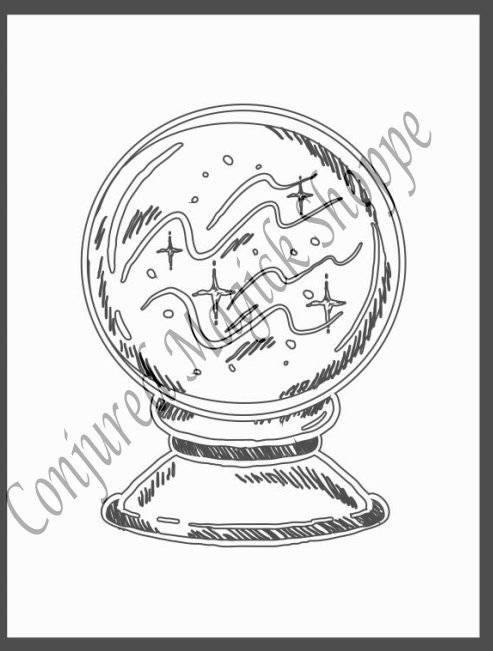 Crystal Ball Coloring Pages