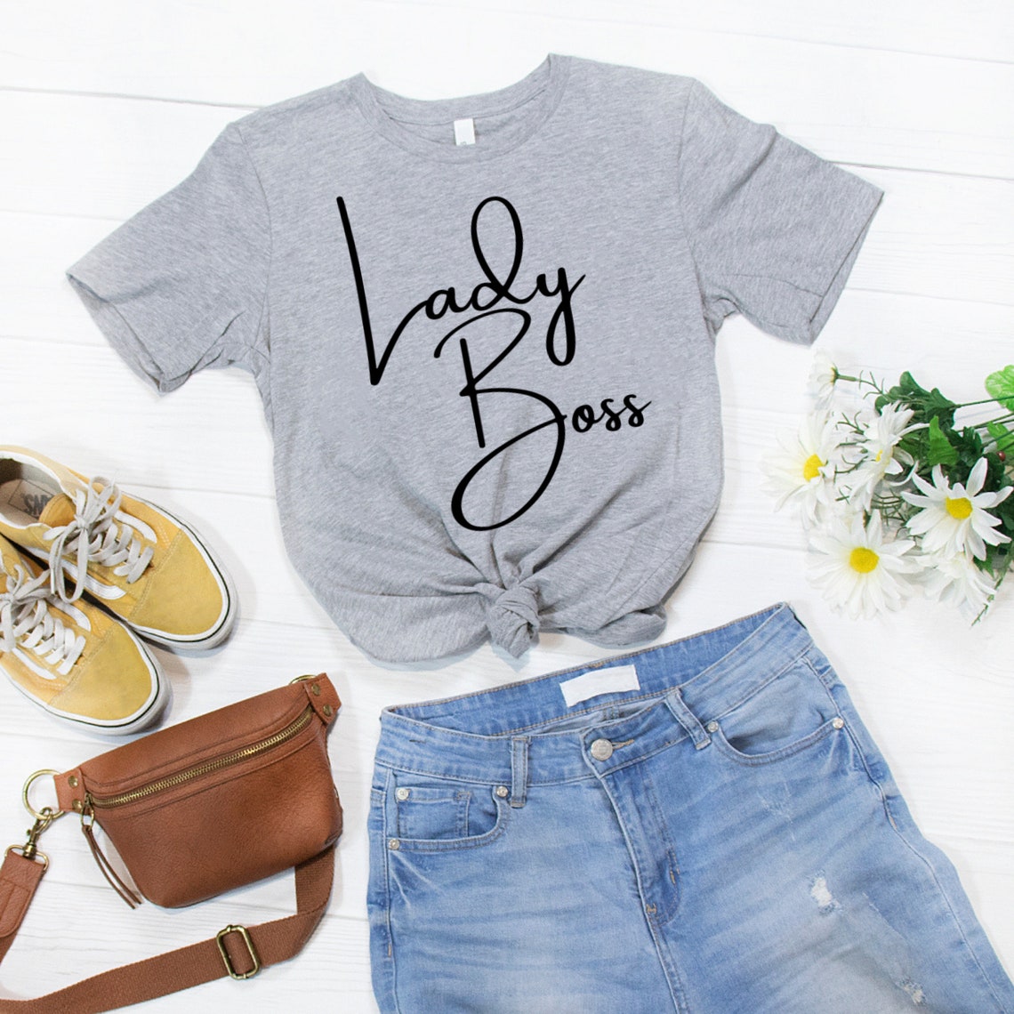 Lady Boss Comfy Tee, Graphic Tee, Custom Tee, Boss Babe, Personalize ...