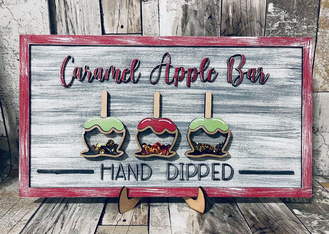 Caramel Apple Bar Shaker Sign DIY Kit - Etsy