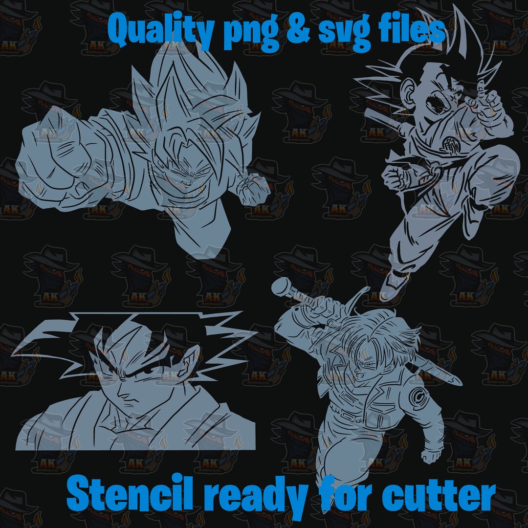DBZ Paint Stencil Image Pack for Cricut or Other Machine Cutter Png Svg ...