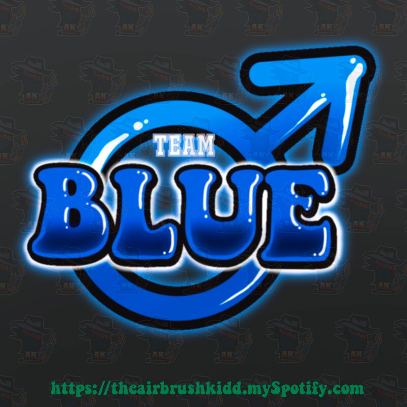 Digital Airbrush Gender Reveal Team Blue Inkjet/dtf/dtg Sublimation ...