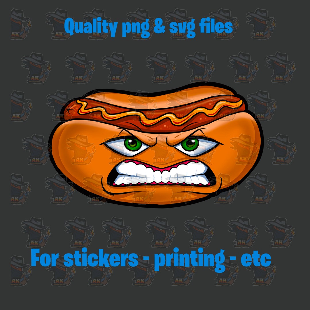 Mad Foods Hot Dog Png Sticker,clipart Image File - Etsy