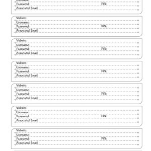 Password Key, Log, Chart, Tracker, A4, Letter, Keep Passwords Safe ...