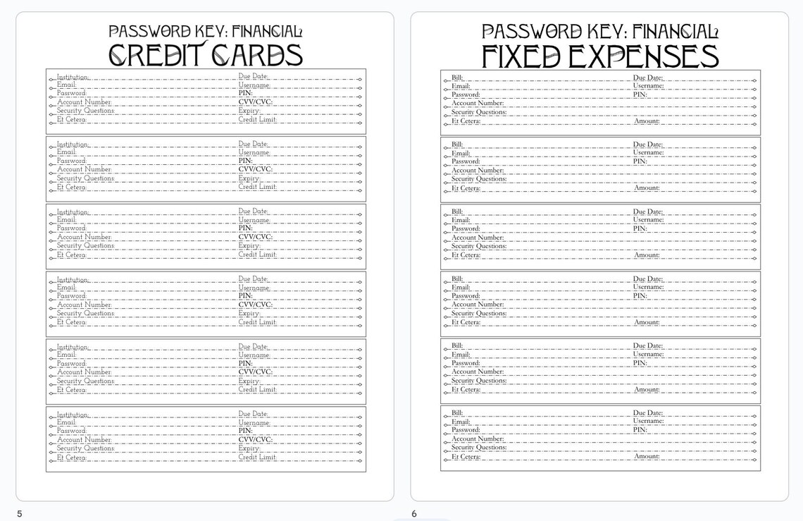Password Key, Log, Chart, Tracker, A4, Letter, Keep Passwords Safe ...